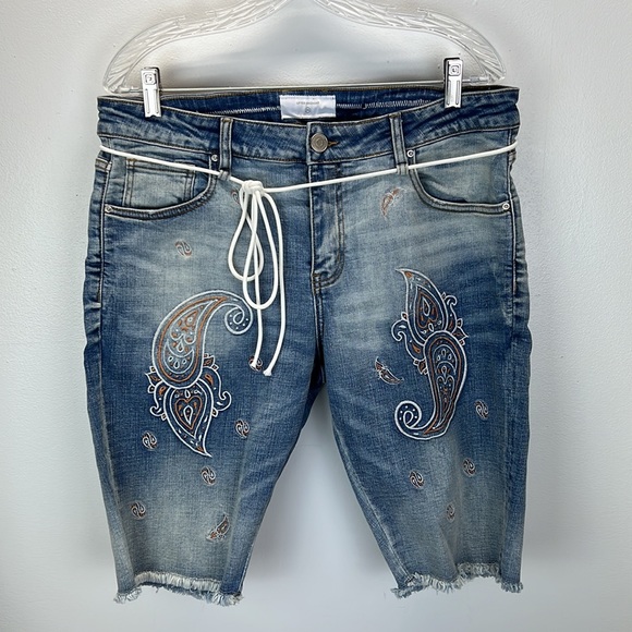 Lifted Anchors | Shorts | Lifted Anchors Bandana Embroidered Denim ...